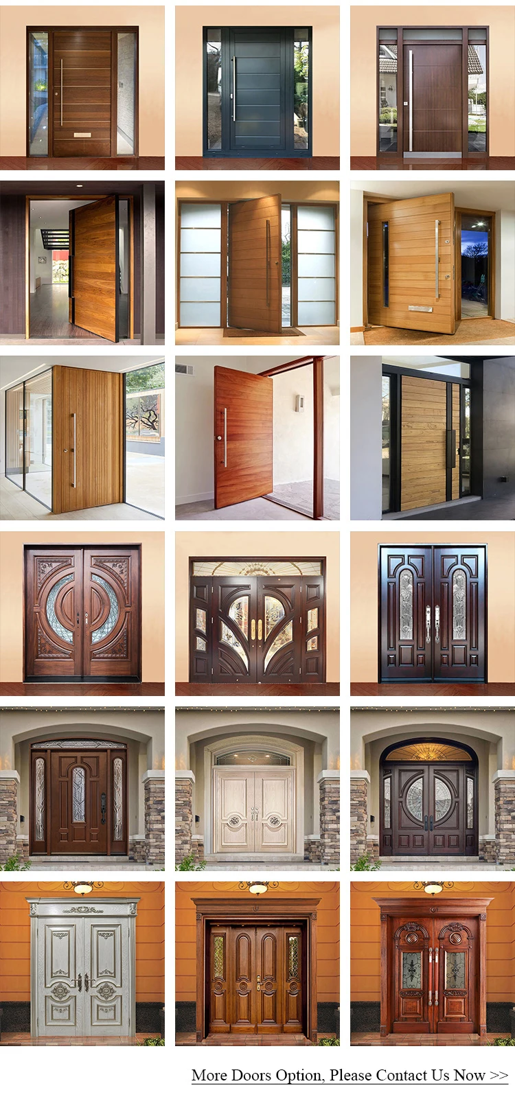 Customized House Villa Exterior Main Entrance Double Wood Doors Modern ...