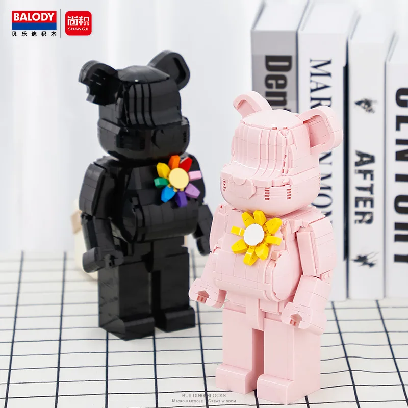 Xr Balody 3D Model Flower Heart Bear Series Blocks Mini Bricks Bear ...