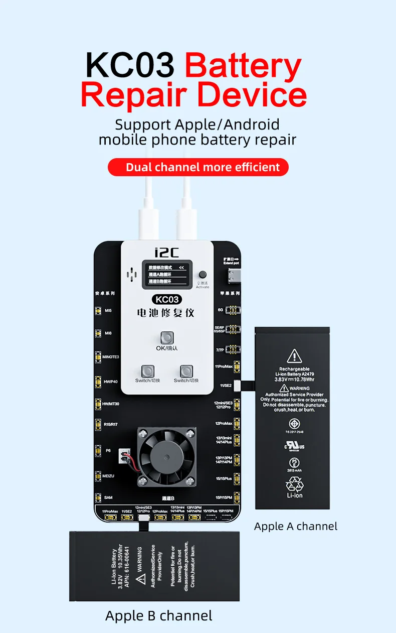 I2C KC03 Battery Repair Battery Activation Detection Board Battery Fast Charge for iPhone 6-15PM ...