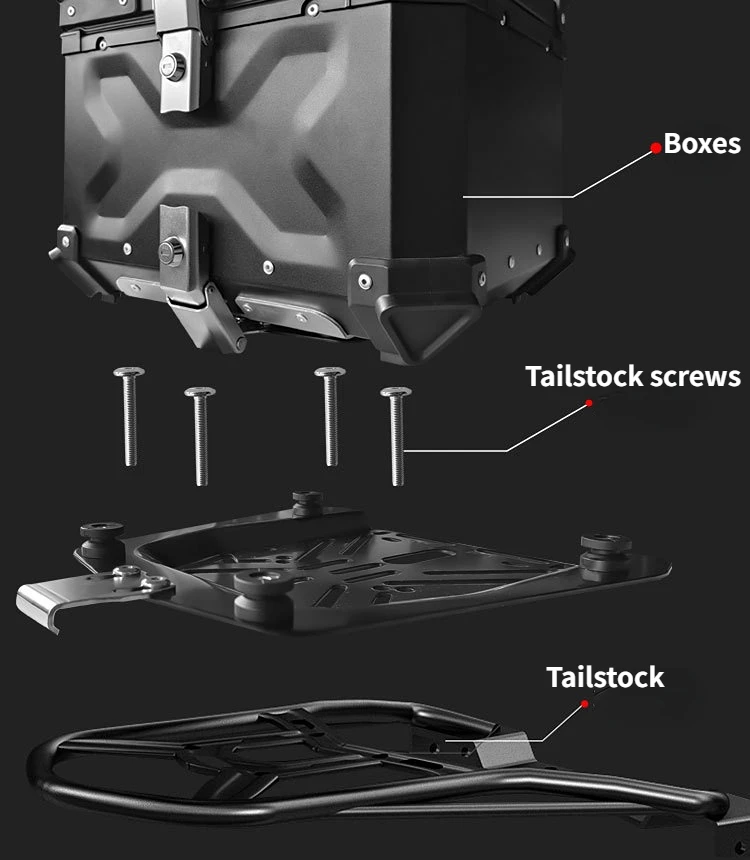 Large Capacity 65l Waterproof Motorcycle Tailgate Aluminum Alloy Easy ...