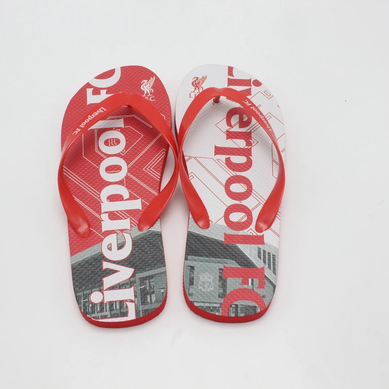 Unisex Red Slippers Promotional Sandals Print Pattern Custom Logo Flip ...