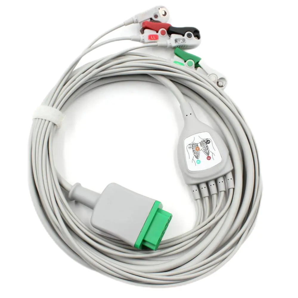 Plinma Medical Accessories Direct-connect Ecg Cable 5 Leads Pinch ...