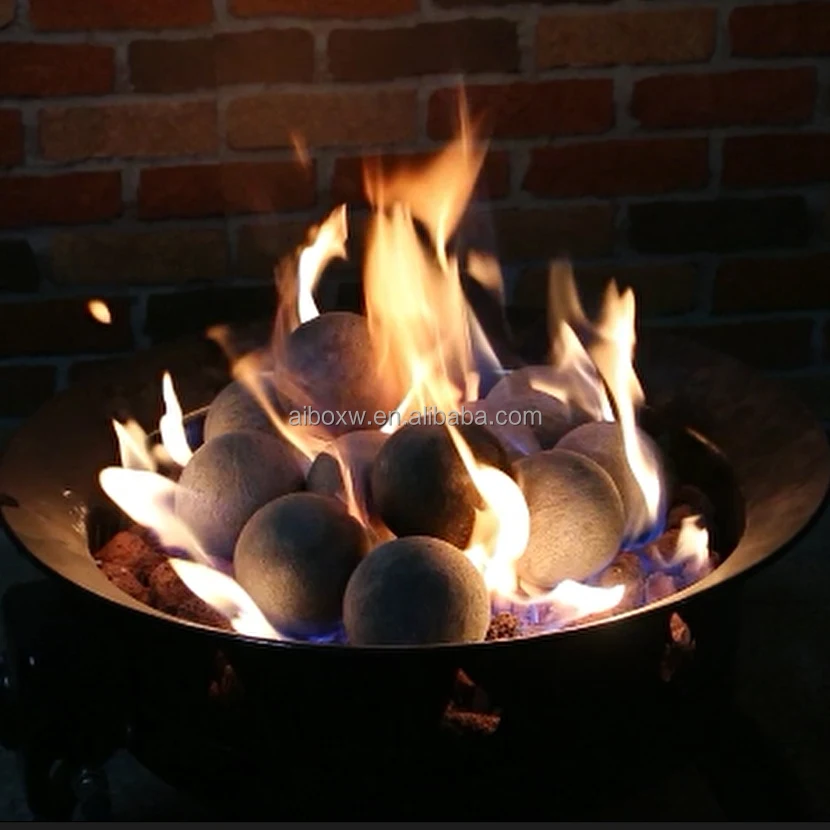 Outdoor Fire Pit Ceramic Balls Fireplace Log Balls Diameter 3"-4"-5 ...