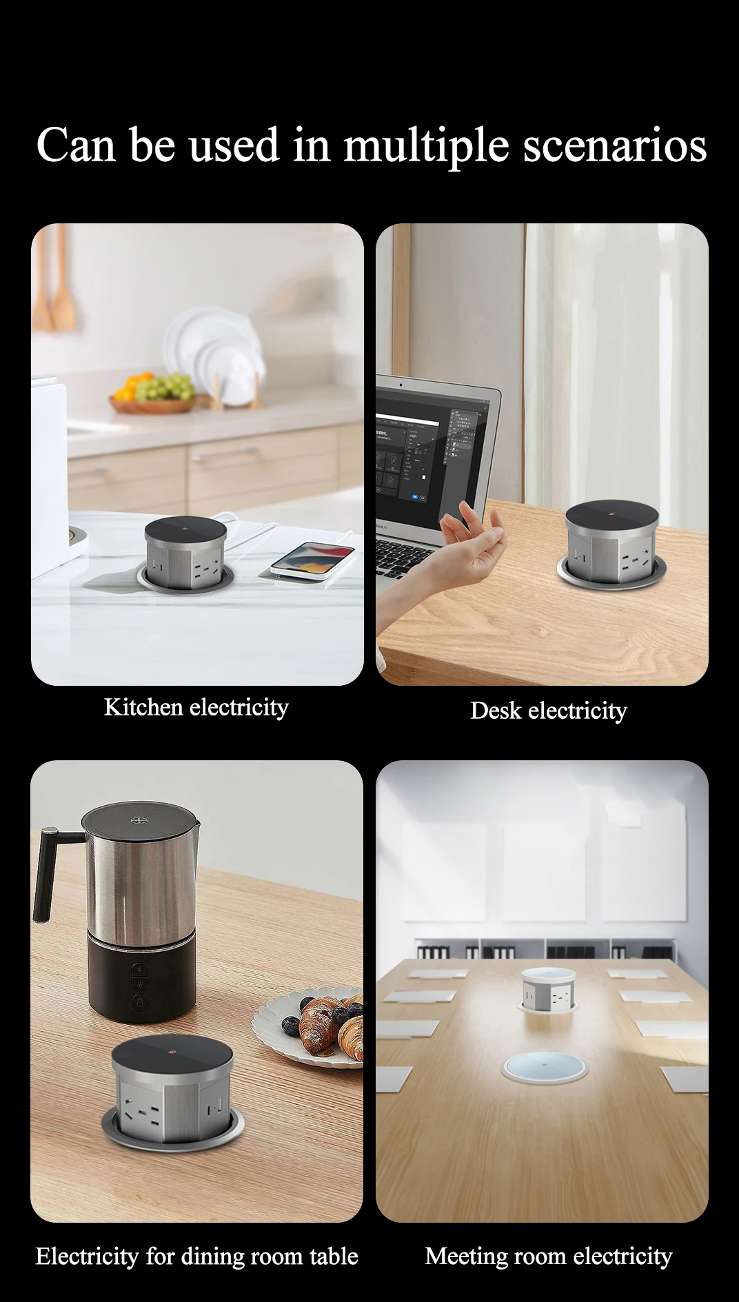 Pop Up Socket Kitchen Hidden Desktop Power Socket Us Uk Custom Plug ...