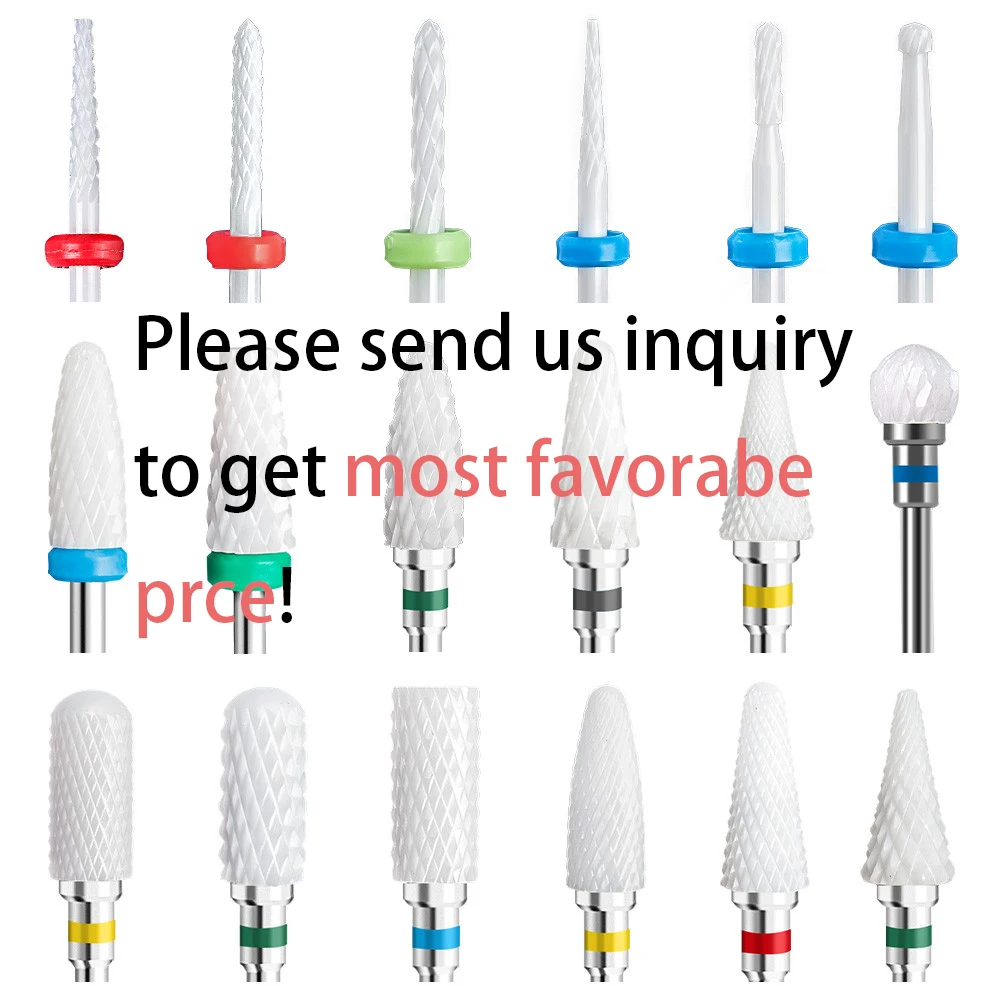 Tungsten Nail Drill Burr Bits Ceramic Milling Cutter Manicure Nail ...