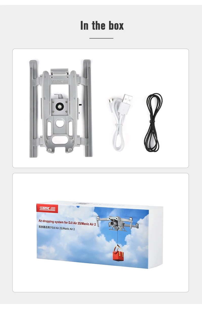 Startrc Quick Release For Dji Mavic Air 2 Landing Gear Drone Drop System Payload Delivery For ...