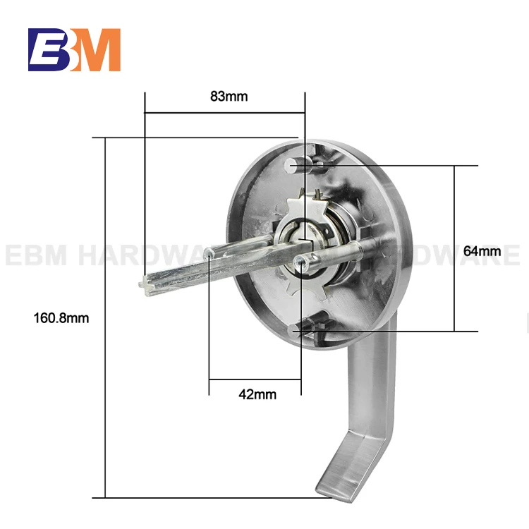 Fire Door Lock Outside Push Panic Bar Lever Handle - Zinc Alloy Trim Lock