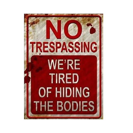 Customized Vintage Metallic Plate Warning Tin Sign Decorative Metal ...