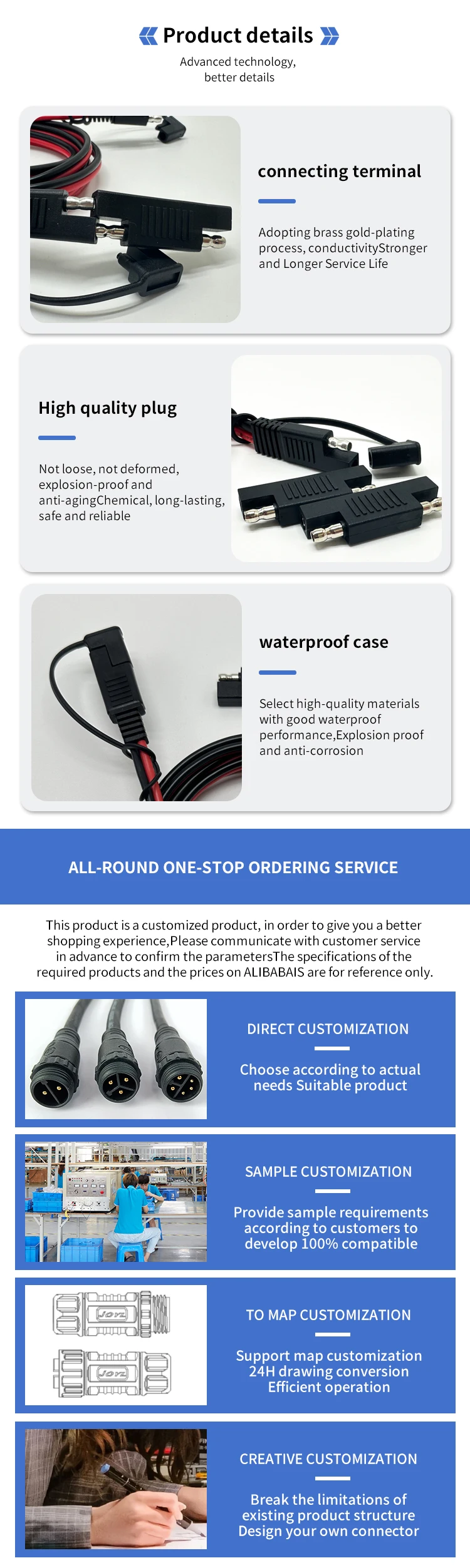 Sae-sae Pvc Cable Connector Adapter Ul2468 16awg 1.5m Solar Panel Dust ...