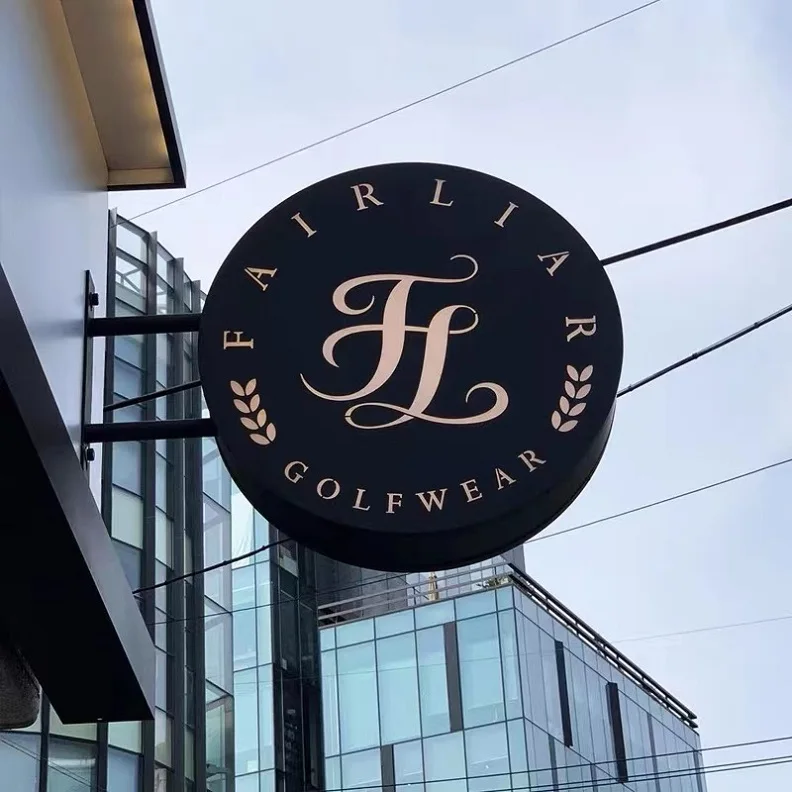 Customized Outdoor Business Logo 3d Acrylic Round Signs Advertising Column Room Light Box Wall ...