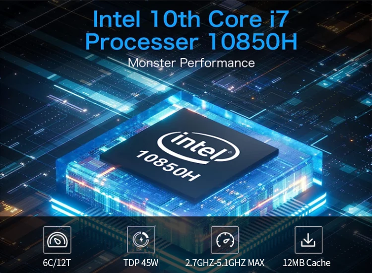 Sharevdi Office Mini Pc Core I7 10850h 10870h Ddr4 6cores Triple ...