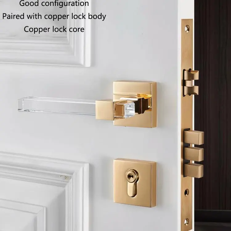 All Copper Bedroom Split Door Lock Indoor Study Silent Magnetic ...