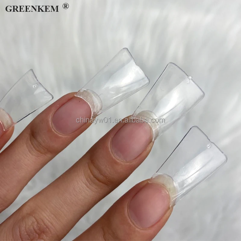 2023 Newest Trend Duck Flare Finger False Nail Tips Extension French ...