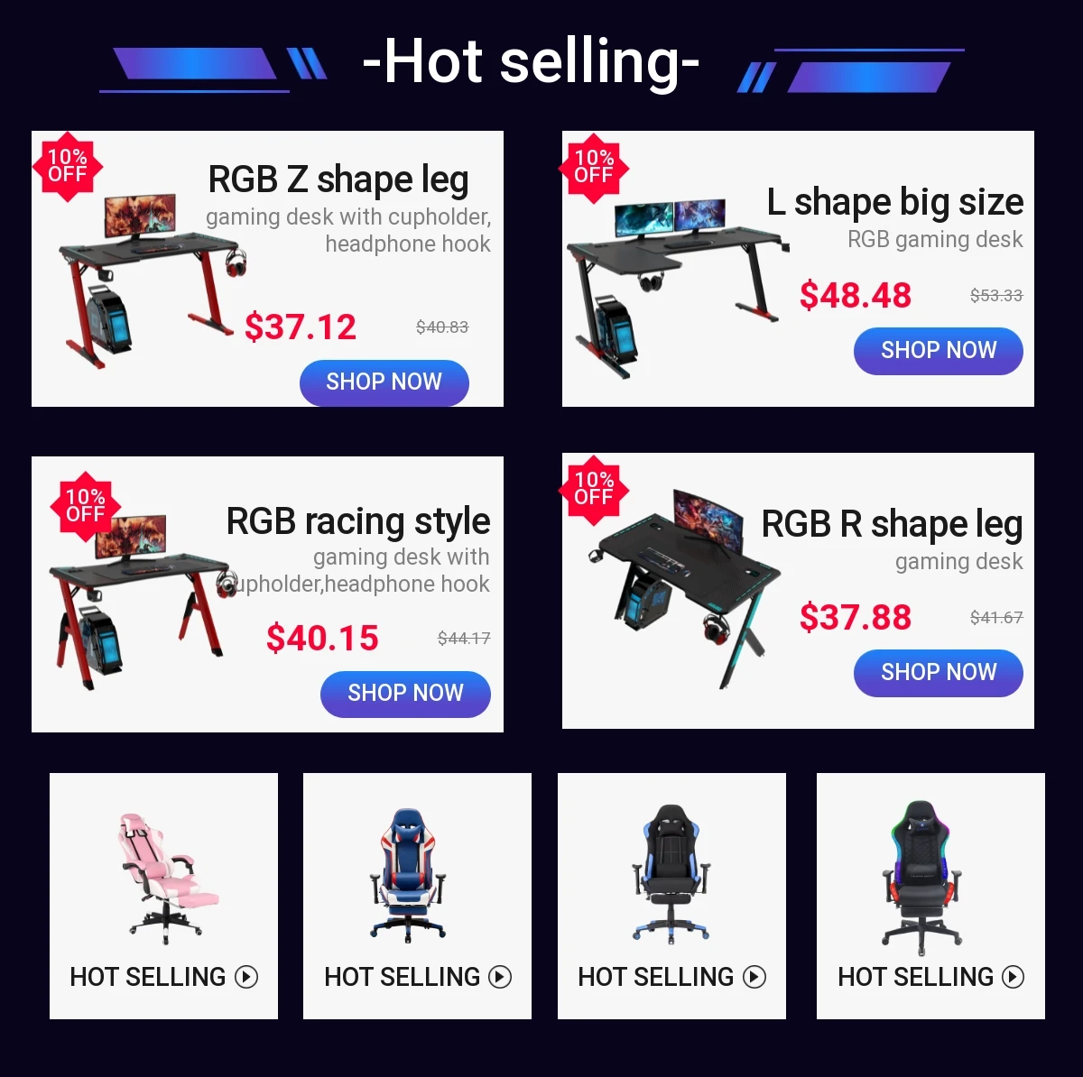 Luces Leds Juego De Mesa De Comedor Marmol Pc Computer Racing Gamers ...