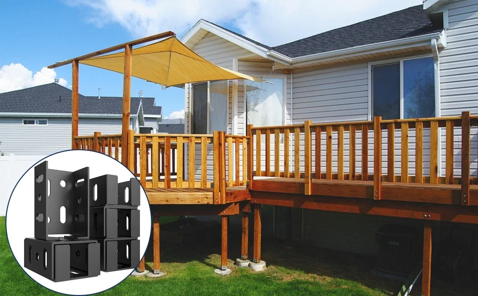 2x4 Stair Deck Railing Bracket Connector - 30 Degree Wood