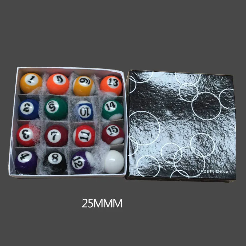 Xmlivet Children Billiards Table Balls Full Set Of 25mm/32mm/38mm Resin ...