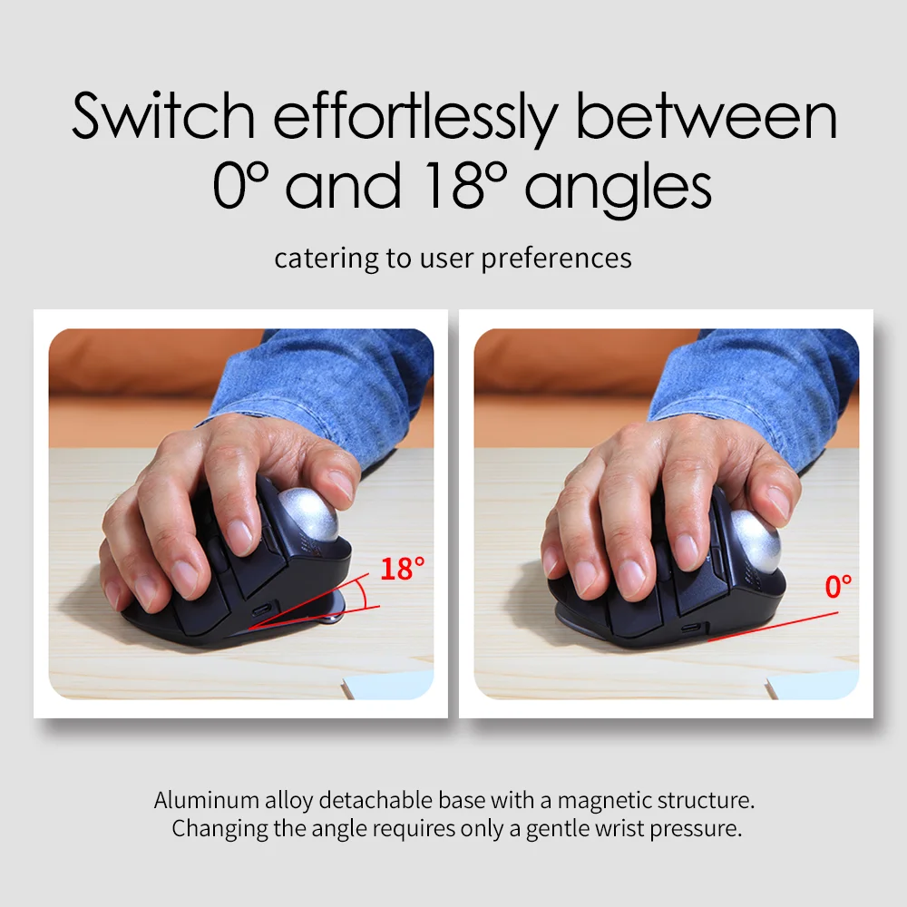 ZELOTES F33 3D Trackball Mouse - Ergonomic & Programmable