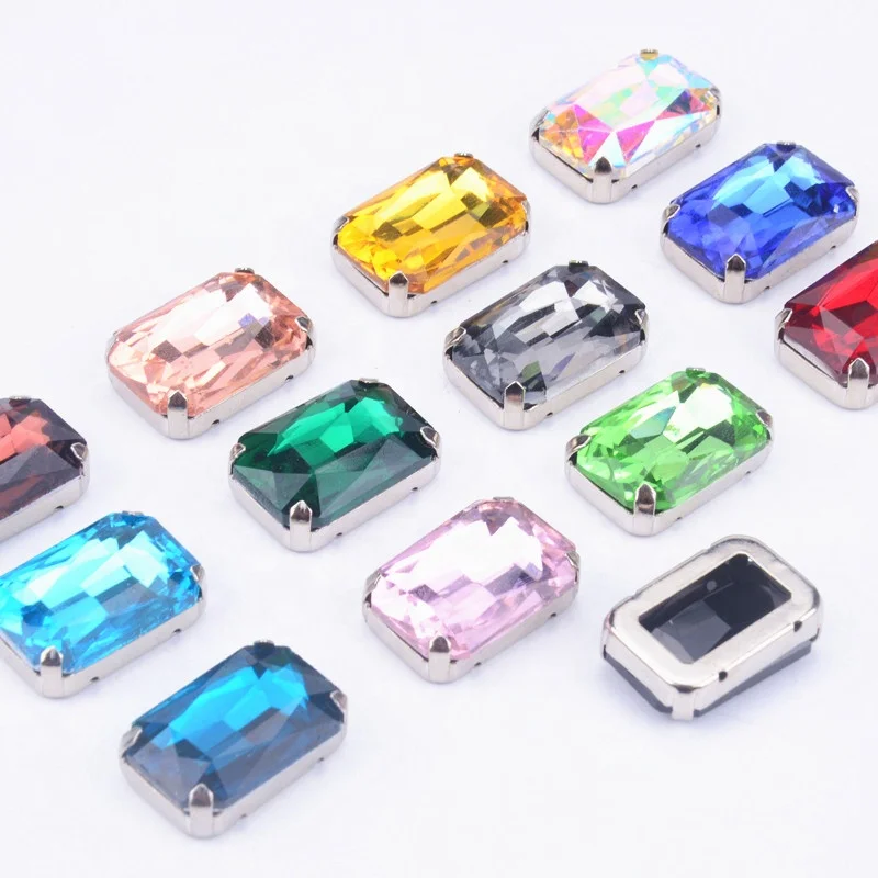 Big Size 18x27mm High Quality Rectangle Octagon Crystal Stone With ...