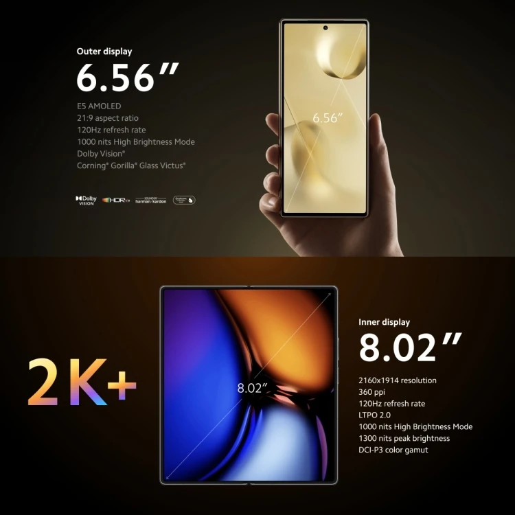 Global Rom Xiaomi Mi Mix Fold 2 Smartphone 12gb 256gb 8.02 Inch Inner ...