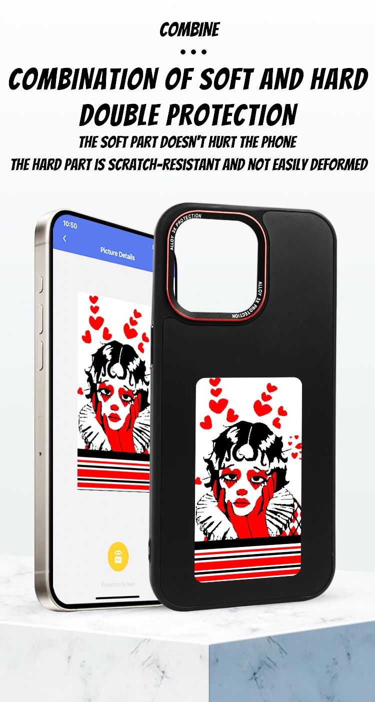 MRYES Luxury E Ink Screen Display Case for Iphone 15 Pro Max