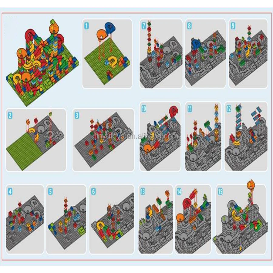 Race Run Block Compatible Building Blocks Funnel Slide Blocks DIY Big ...