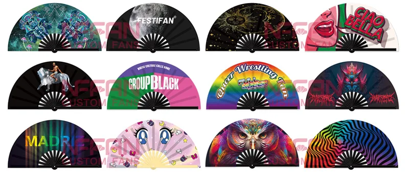 Custom Printed 33cm Large Folding Loud Clack Bamboo Wooden Hand Held ...