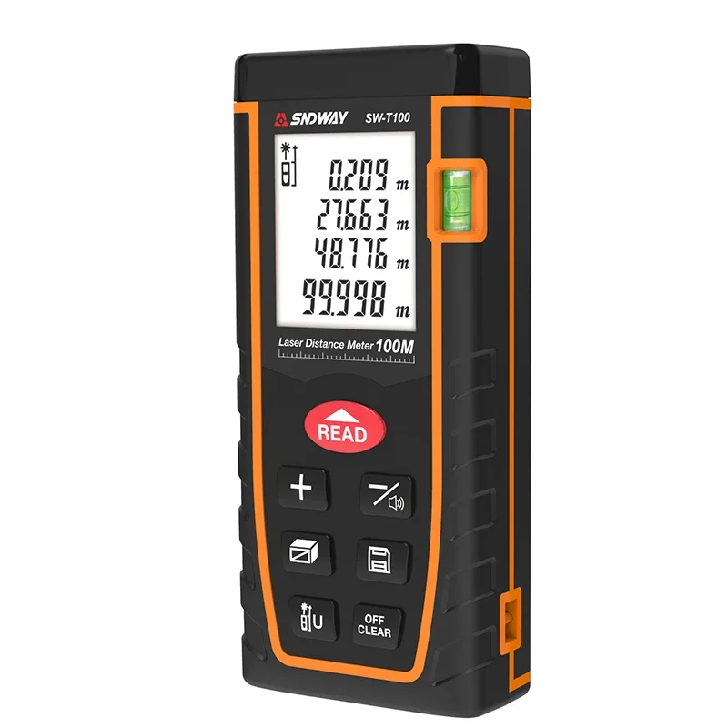 SNDWAY SW-T100 Laser Distance Meter - Handheld Rangefinder for Area ...