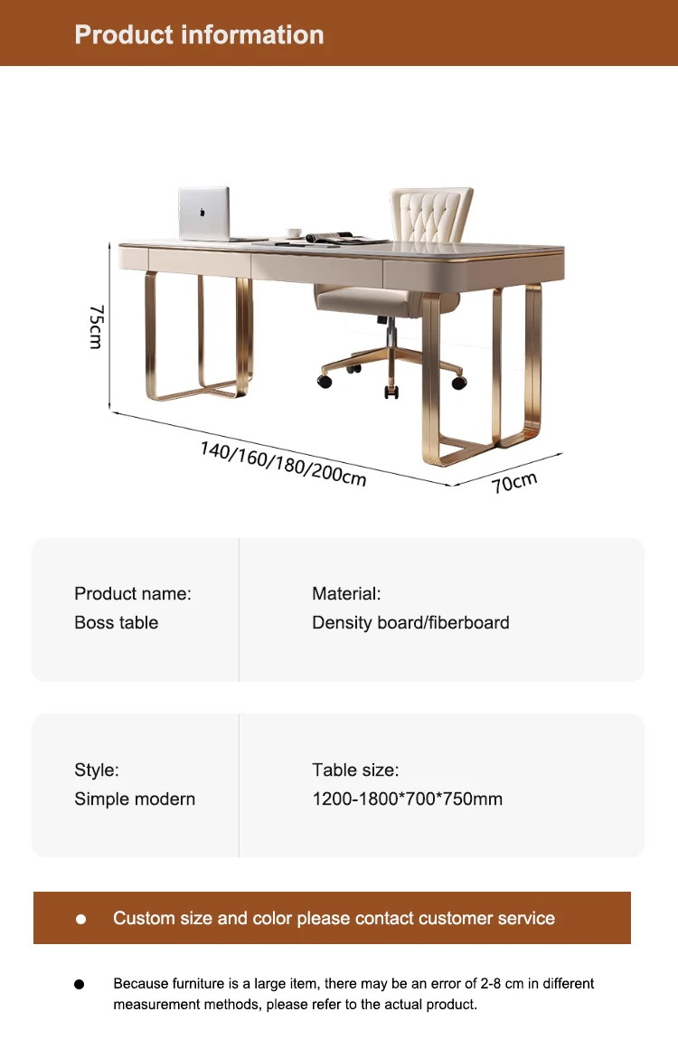Luxury Sintered Stone Office Executive Desk Home Office Table Modern ...