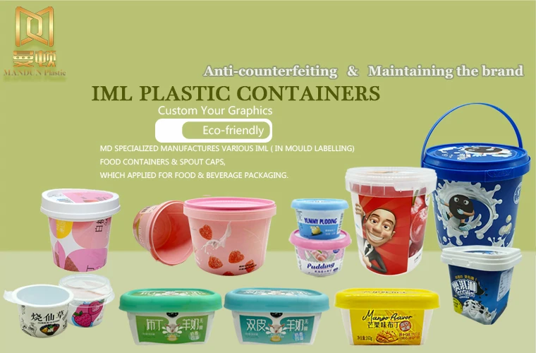 Plastic Yogurt Ice Cream Cup Tub Packaging Containers Customized Cakes Containers Custom Plastic ...