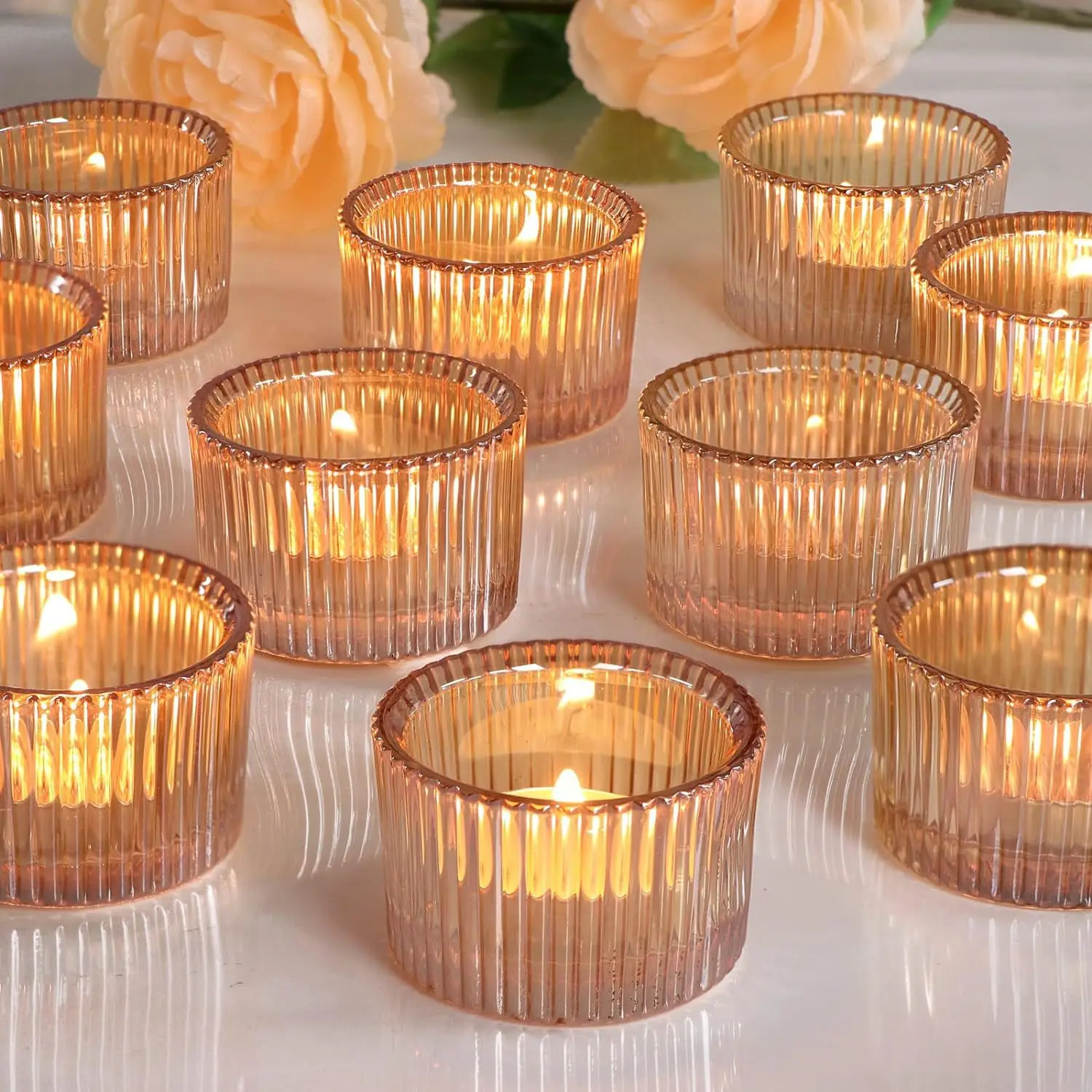 Colored Candle Glass Holder Romantic Decoration Dinner Wedding Colorful ...