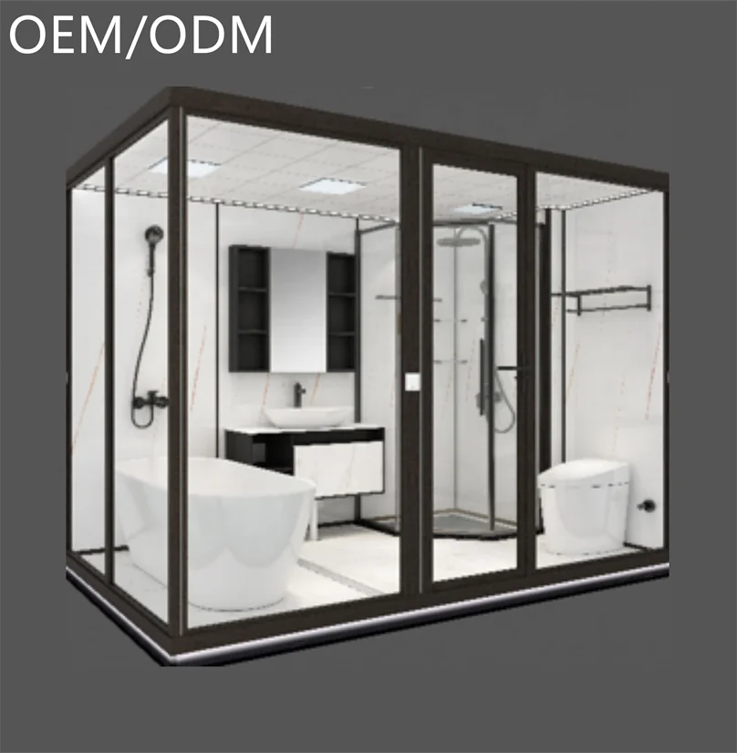 MESA prefab shower toilet unit modular bathroom with family bath tub ...