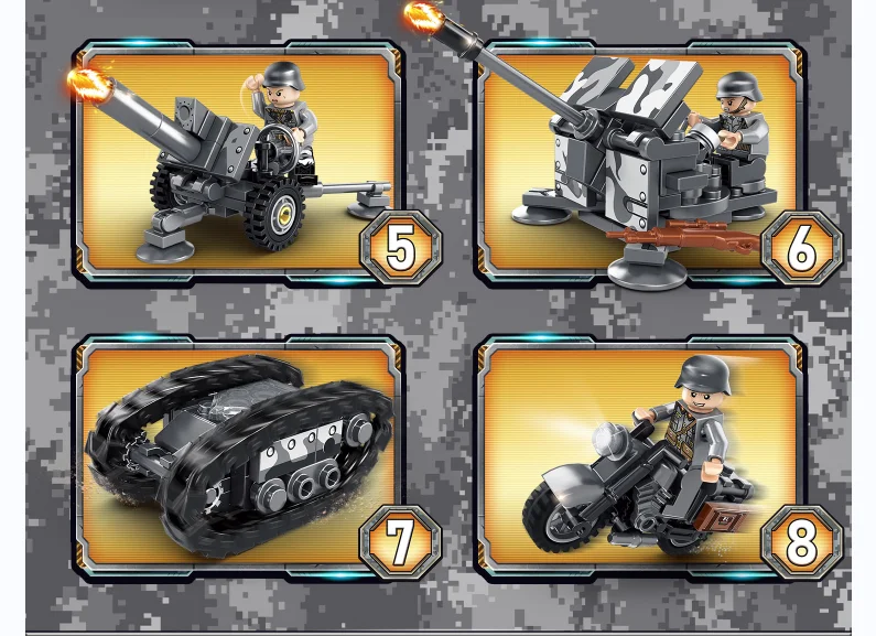 Military Armed 8 In 1 Tank Building Blocks Set Ww2 Armed Vehicle Toys ...