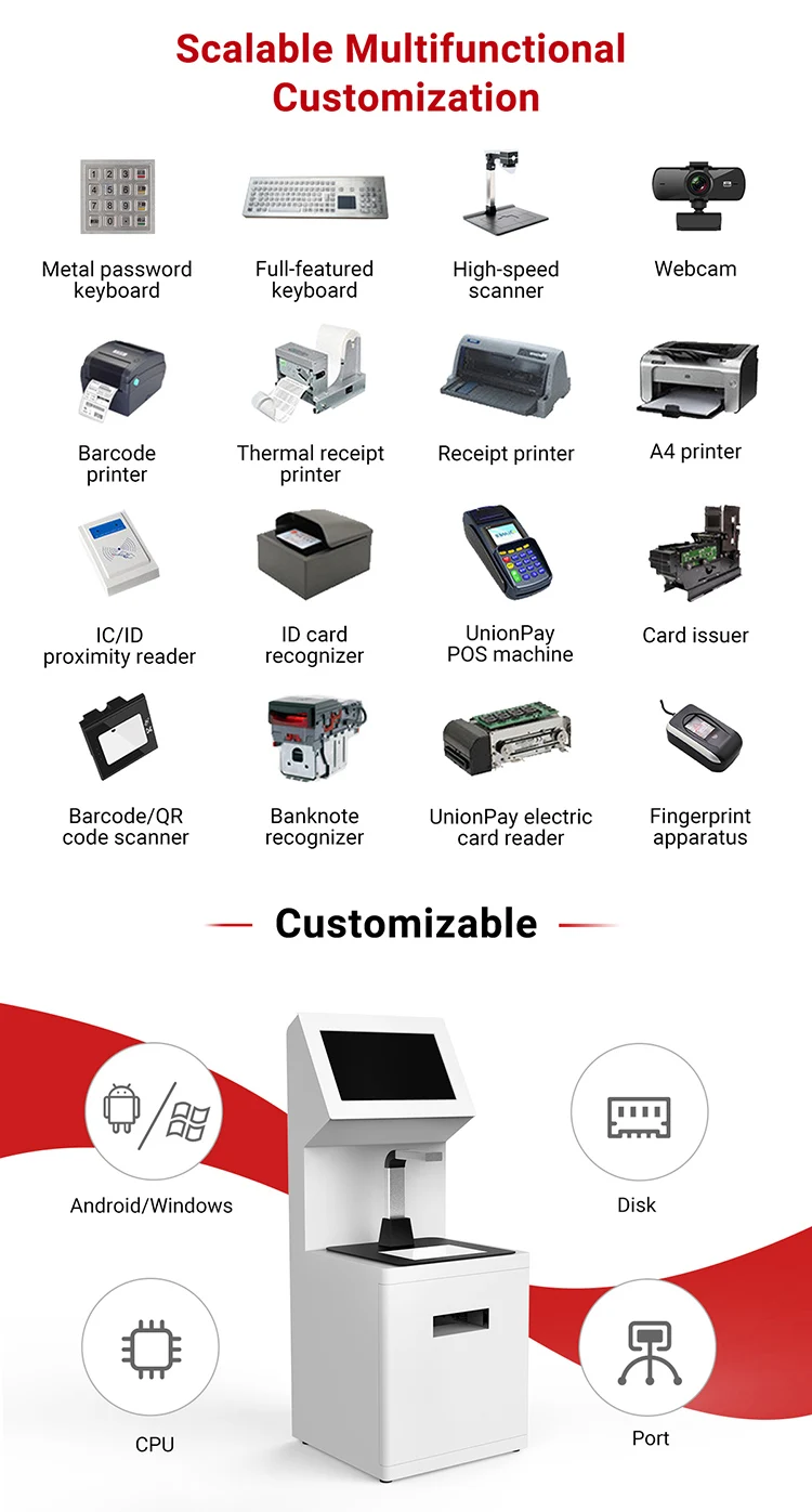 Customized Self File A4 Printer Document Check In Form Registration Self Service Scanner Kiosk ...