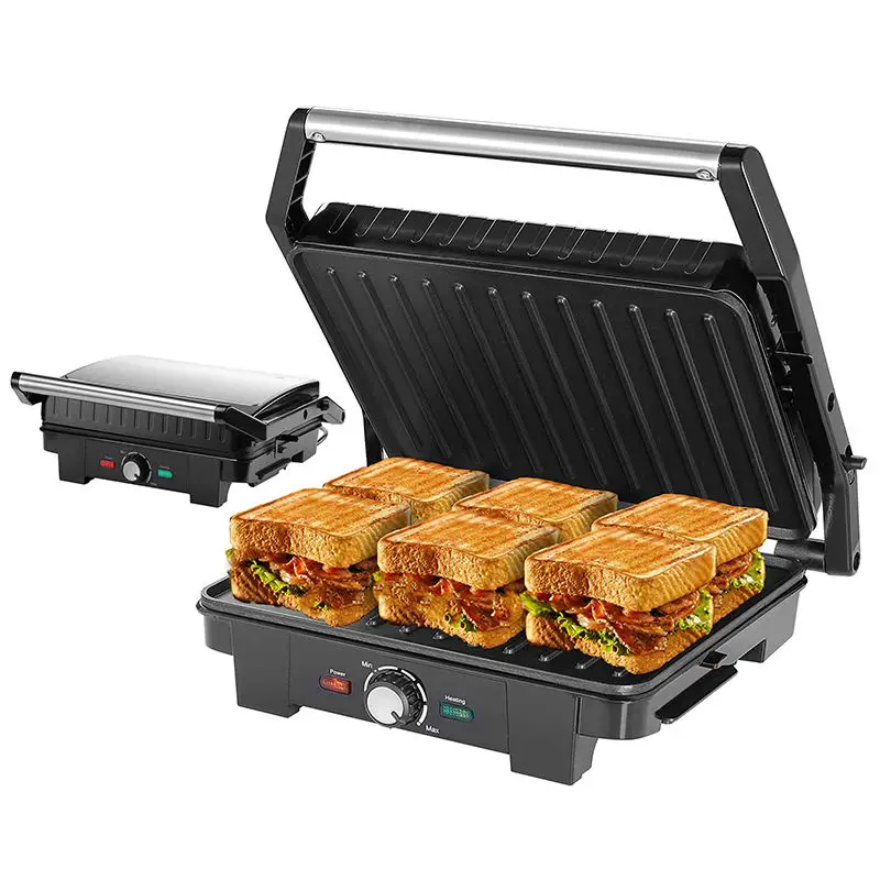 4 Slice Grill Stainless Steel 180 Degree Removable Plate Digital ...
