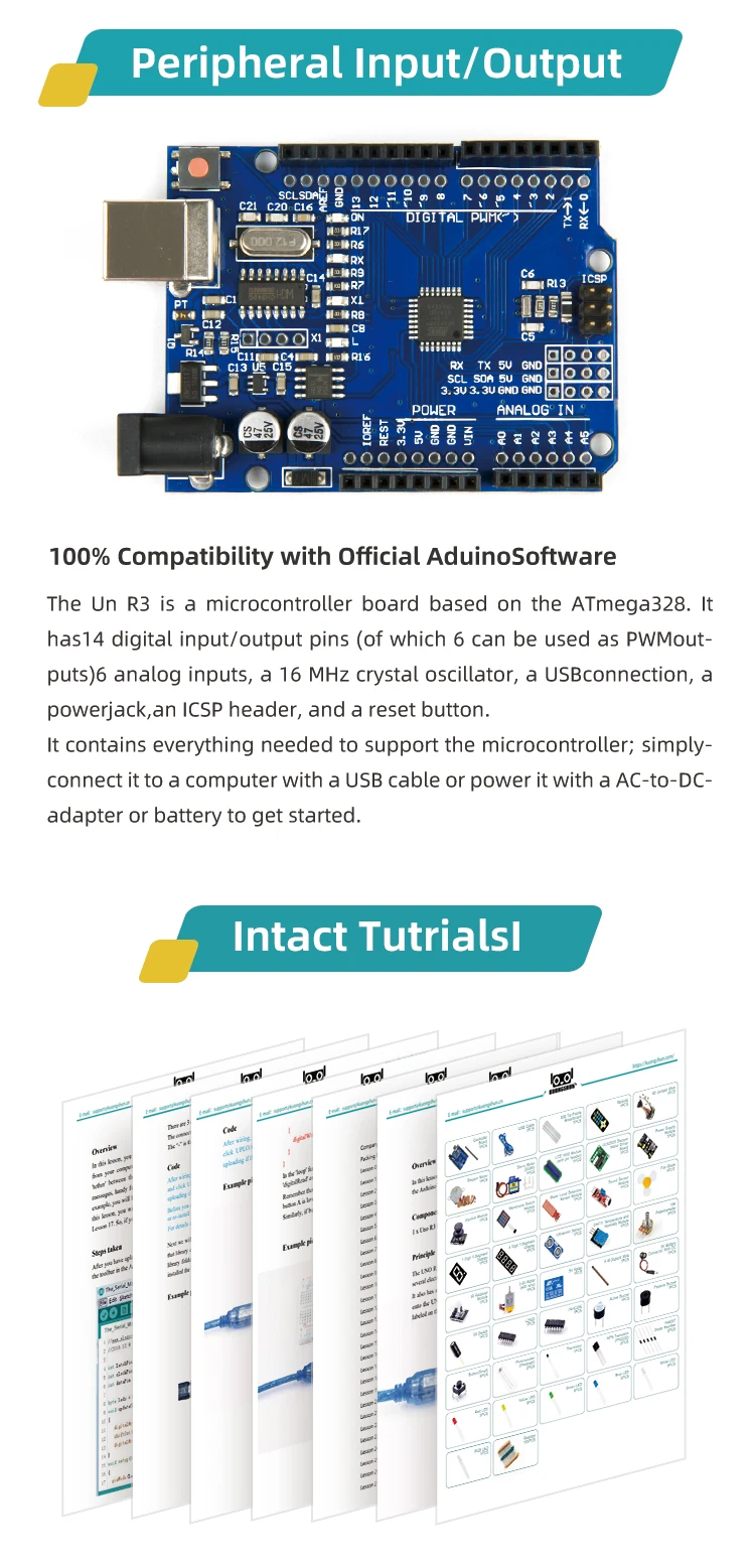 Robotlinking Super Starter Kit Including Breadboard 1602 IIC Jumper Wire Set R3 for Arduino UNO ...