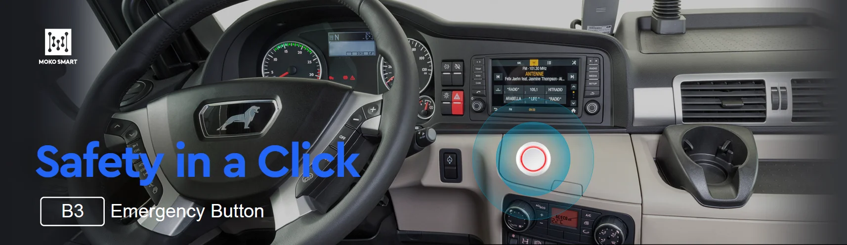 Moko Iot Bluetooth Panic Button - Safety for Drivers