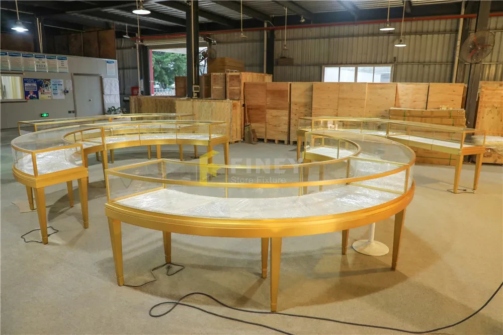 Retail Store Design Wooden Tempered Glass Reception Counter Display ...