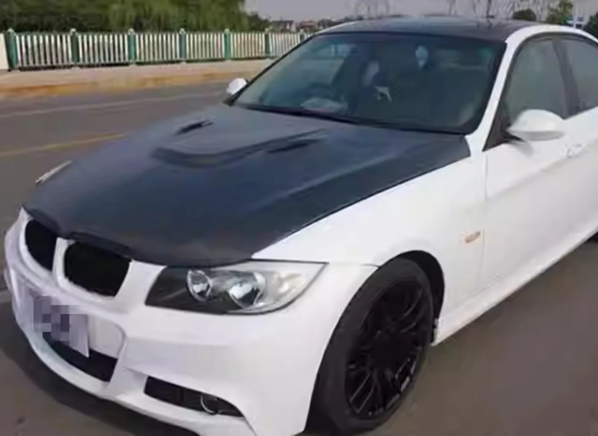 Carbon Fiber Engine Cover For Bmw 3 Series E90 Convert 320li 318i 325i ...