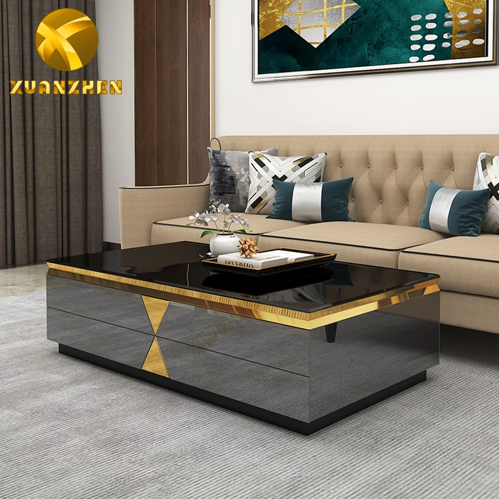 Stainless Steel Coffee Table - Modern Luxury for Living Room