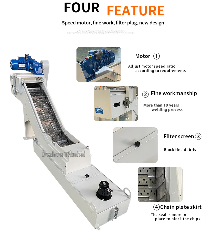 Ce Chain Plate Magnetic Chip Conveyor & Machine Scraper For Cnc Chip ...