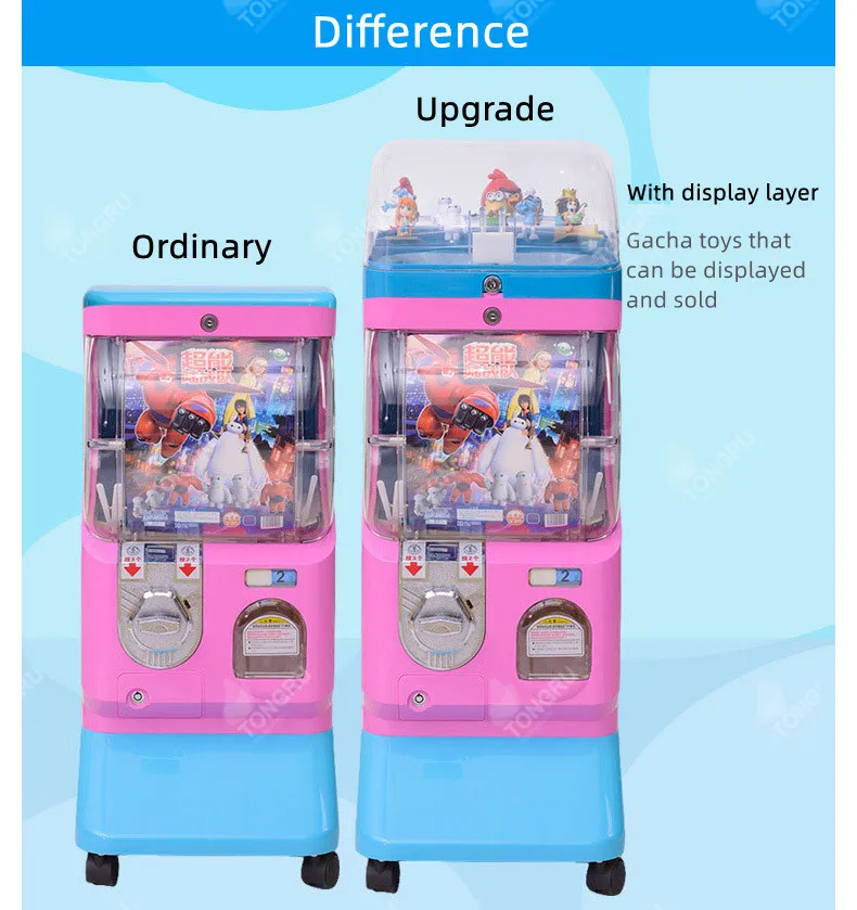 Clear Color Toy Capsule Vending Machine for Kids & Amusement Parks, OEM