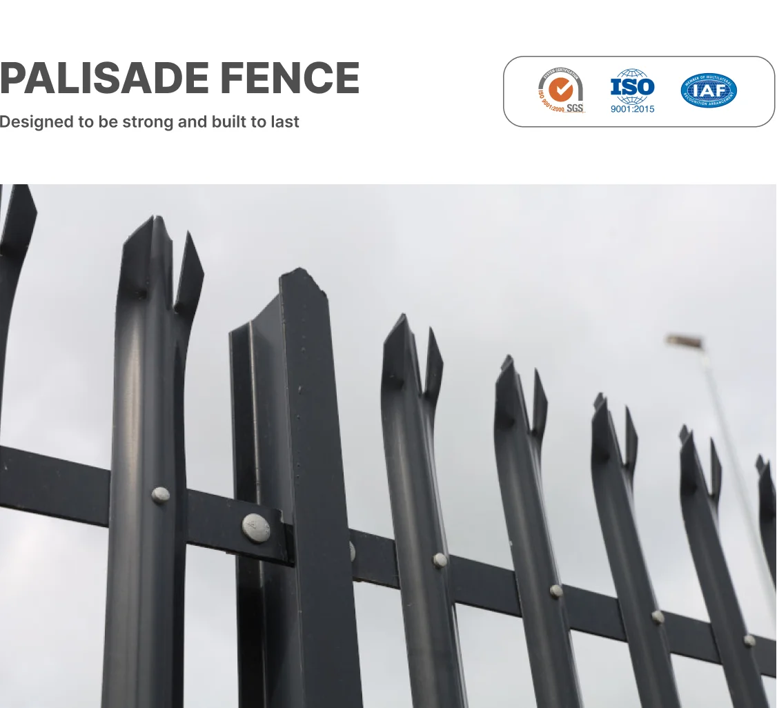 Customized Heavy Duty Palisade Fence Panels Curved Top Palisade Fencing ...