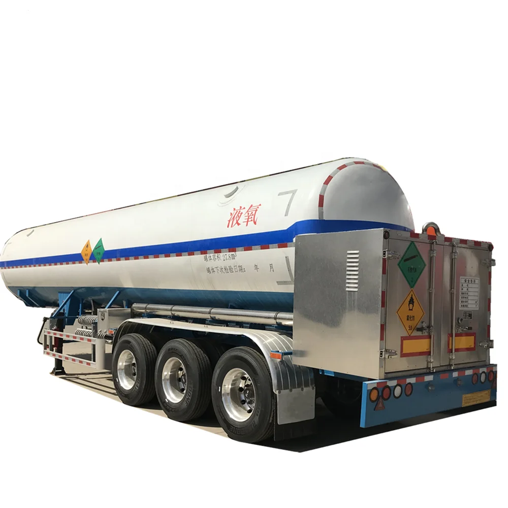 27.8 m3 Cryogenic LO2 Transportation Tank Trailer Liquid Cold Oxygen ...