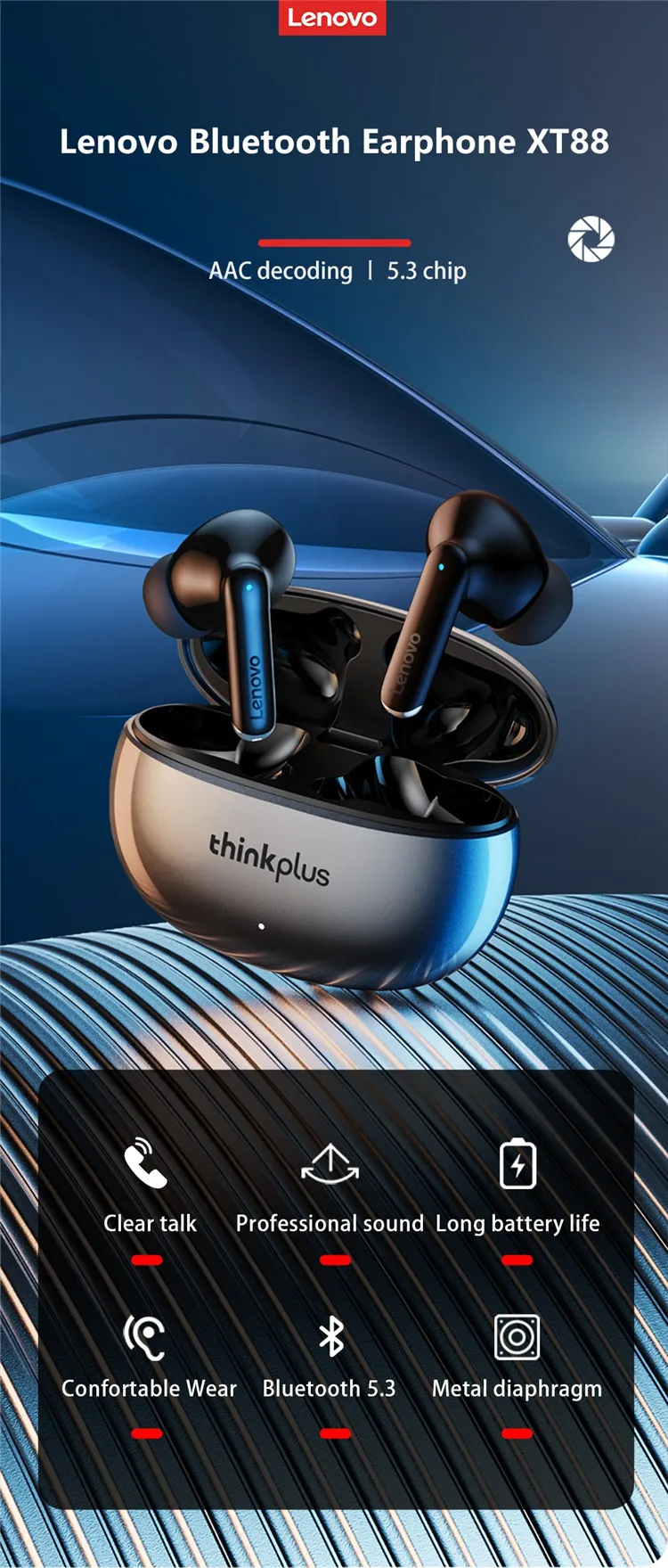 Wholesale Original Lenovo Thinkplus Xt88 Gaming Noise Cancelling Bt 5.3 ...
