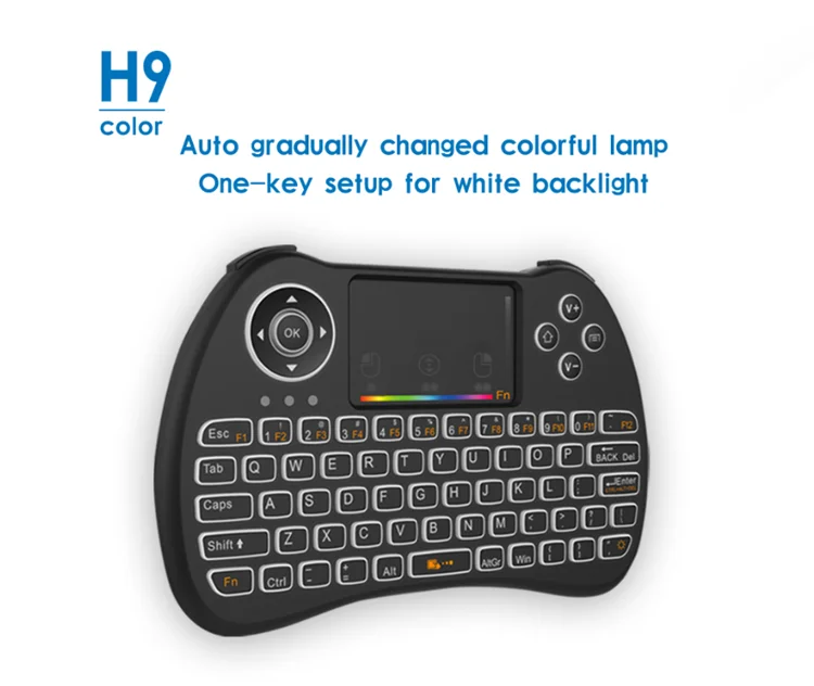 Mini Wireless Keyboard H9 Rgb Backlit 2.4ghz Mini Wireless Air Mouse ...