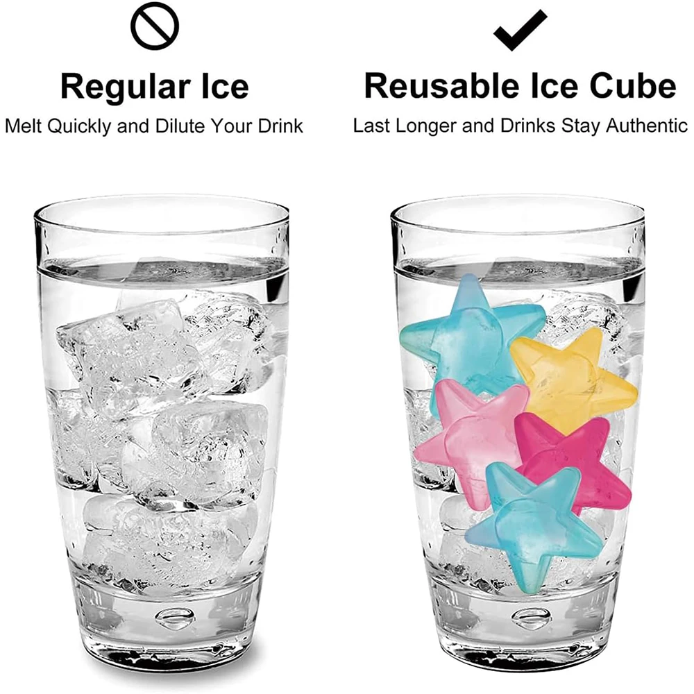 Cooling Whiskice Colorful Bpa Free Plastic Refreezable Reusable Ice ...