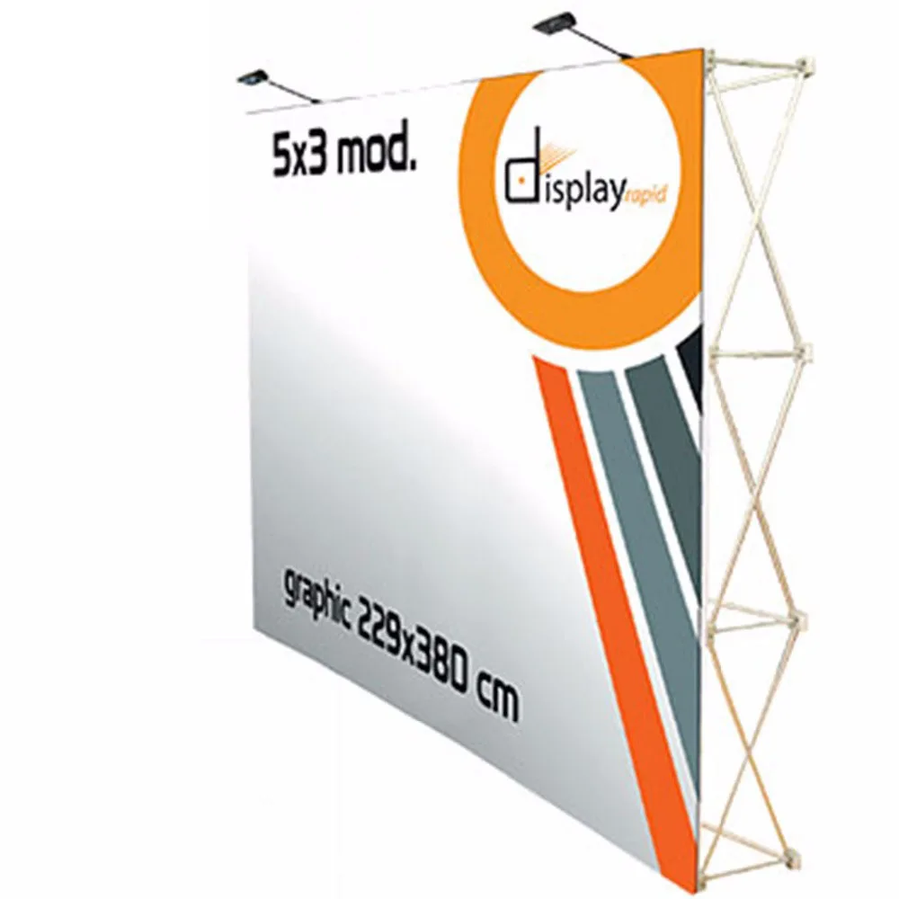 Custom Branded Champagne Wall Fabric Pop Up Display Stand Foldable ...