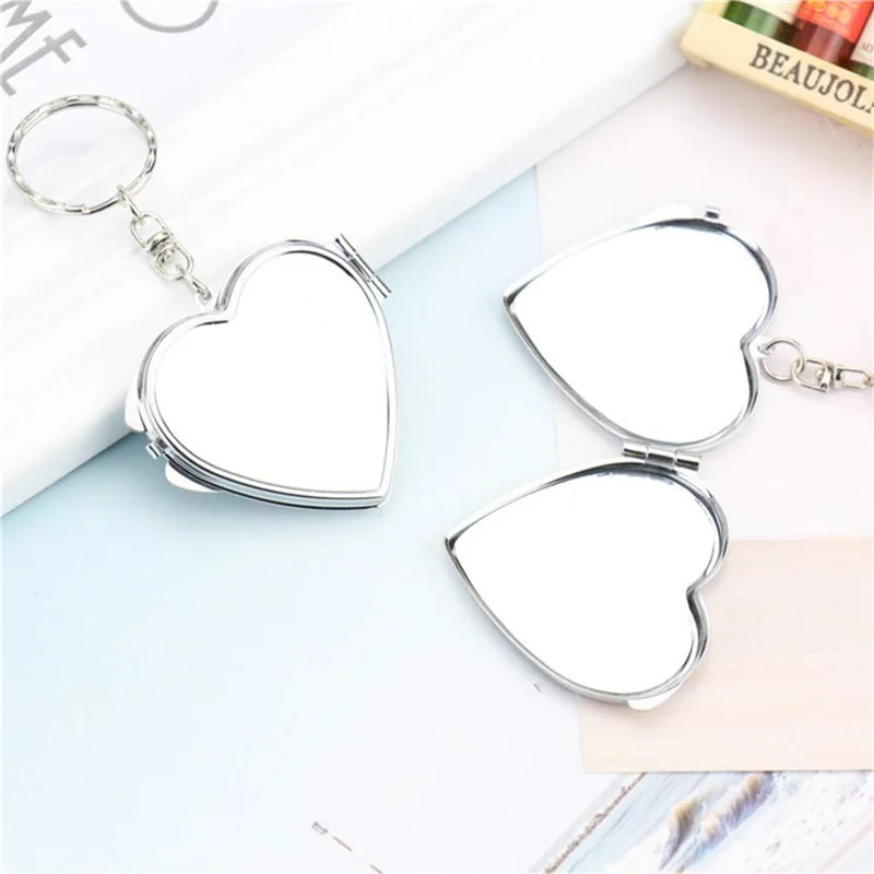 Wedding Gift Custom Metal Love Keychain Heart Shaped Mirror