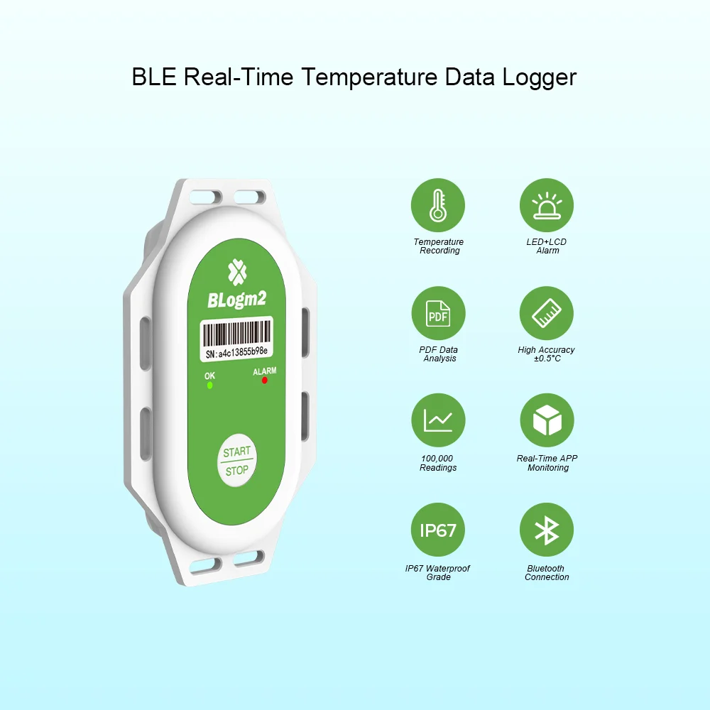 Golden Supplier BLE Temperature Datalogger Reusable Portable Data ...