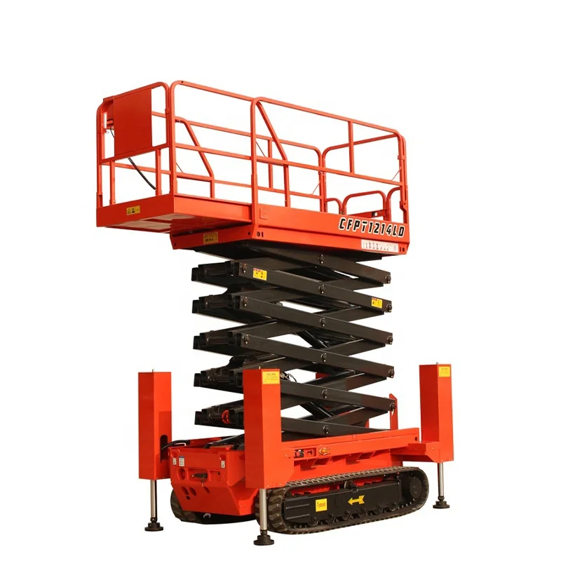 electric lifting platform track crawler man lift hydraulic scissor lift ...